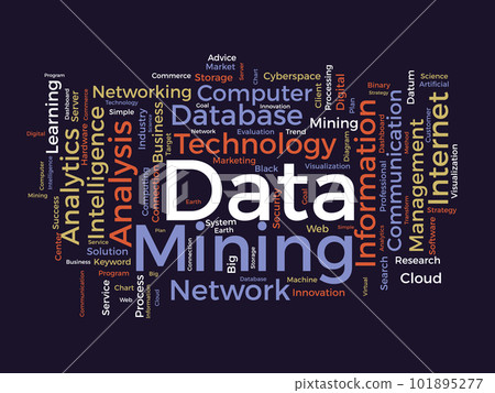 Word cloud background concept for Data mining.... - Stock Illustration ...