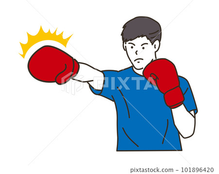 young man punching - Stock Illustration [101896420] - PIXTA