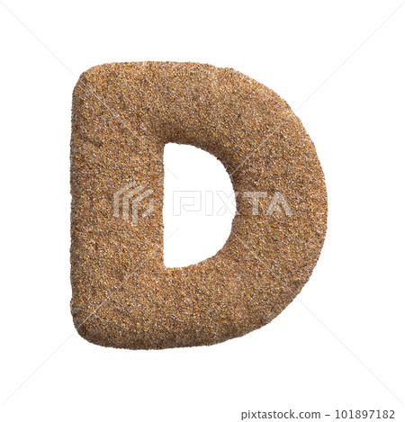 Sand letter D - Capital 3d beach font -... - Stock Illustration ...
