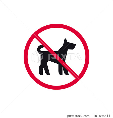 No fouling dog prohibited sign, no walk... - Stock Illustration ...