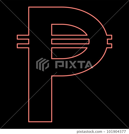 Neon sign of Philippine peso currency money... - Stock Illustration ...
