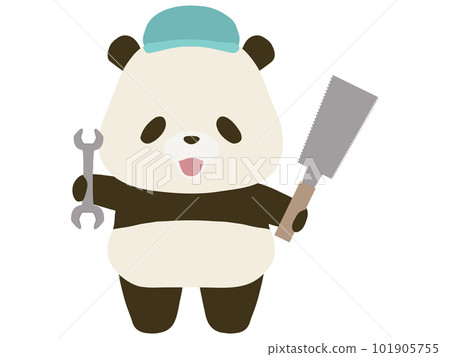 Panda with saw and spanner - Stock Illustration [101905755] - PIXTA