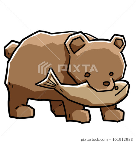 simple wood carved bear illustration - Stock Illustration [101912988 ...
