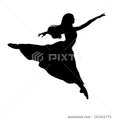 Girl Dancing Silhouette Leaping