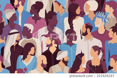 People talking diversity. Seamless pattern.... - Stock Illustration ...