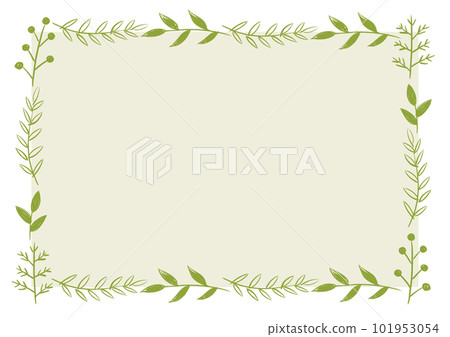 hand drawn square leaf frame - Stock Illustration [101953054] - PIXTA