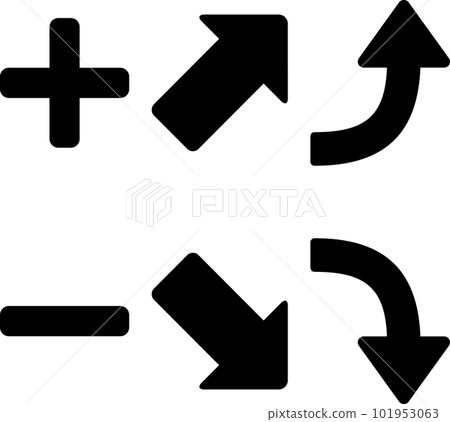 increase and decrease icon set - Stock Illustration [101953063] - PIXTA