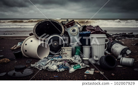 Realism and detailed CG of numerous garbage... - Stock Illustration ...