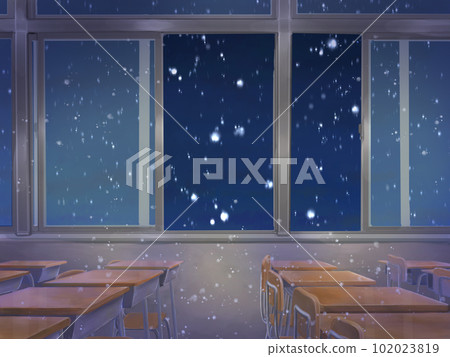 Classroom on a snowy day - Stock Illustration [102023819] - PIXTA