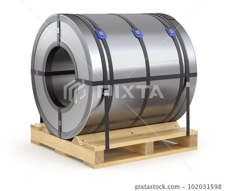 Steel coil and wooden pallet - Stock Illustration [102031598] - PIXTA