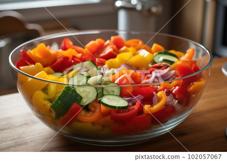 A vibrant, fresh vegetable medley, with... - Stock Illustration ...
