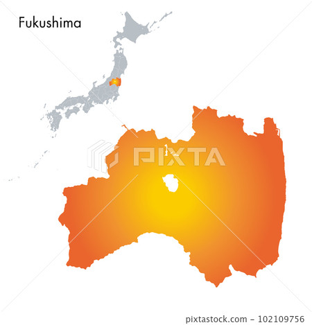 Fukushima prefecture and Japanese archipelago map - Stock Illustration ...