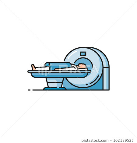 MRI scanner icon, medical radiology scan...-插圖素材 [102159525] - PIXTA圖庫