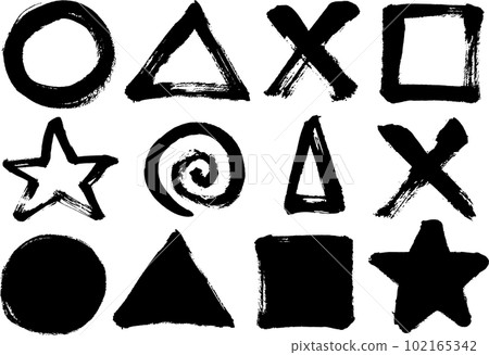 Japanese-style set of circles, triangles,... - Stock Illustration ...