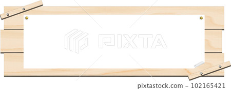 Wooden long board signboard with paper - Stock Illustration [102165421 ...