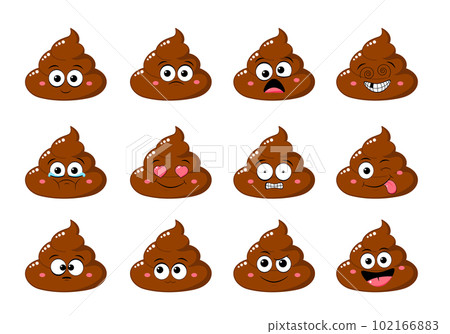 Collection of Cute funny poop with different...-插圖素材 [102166883] - PIXTA圖庫