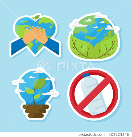 Collection of Earth Day Elements in Flat... - Stock Illustration ...
