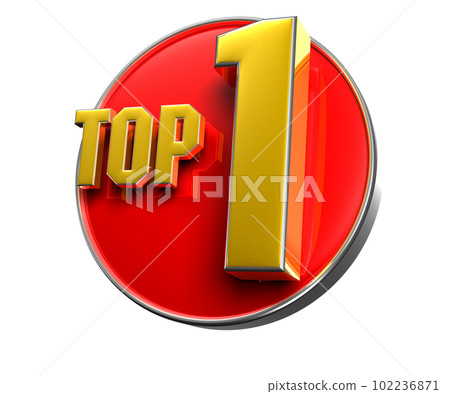 Top 1 3D . - Stock Illustration [102236871] - PIXTA