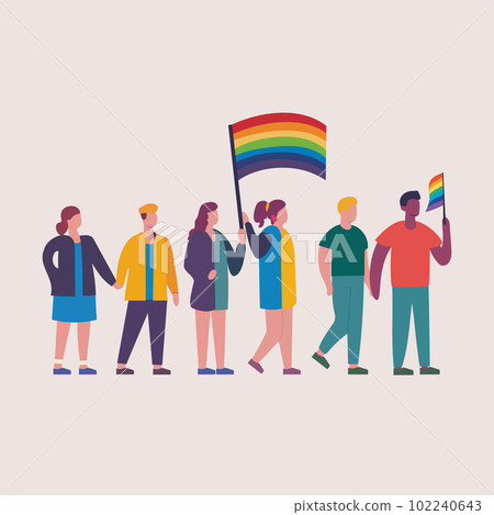 LGBTQ Pride Parade. Vector illustration of a... - Stock Illustration ...