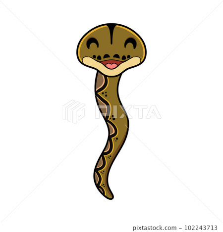 Cute happy reticulatus python cartoon - Stock Illustration [102243713 ...