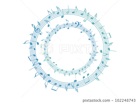 Musical note circle 5-line staff double - Stock Illustration [102248743 ...