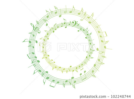 Musical note circle 5-line staff double - Stock Illustration [102248744 ...
