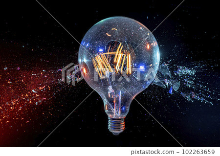 Exploding Light Bulb Photography