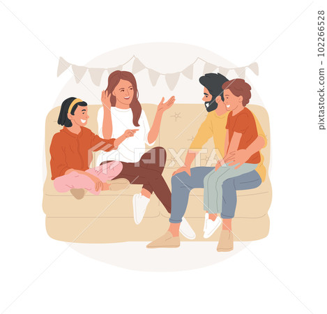 Family conversation isolated cartoon vector... - Stock Illustration ...