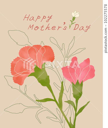 Mother's Day Carnation Watercolor Illustration... - Stock Illustration ...