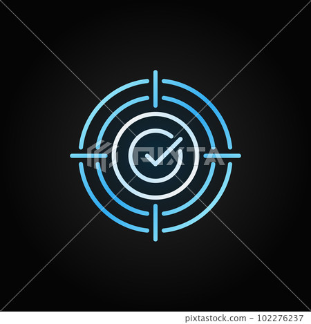 Check mark goal or target vector linear icon or... - Stock Illustration ...