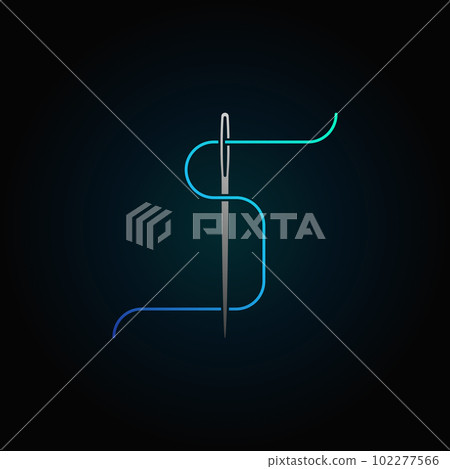 Needle and blue thread vector colorful icon - Stock Illustration ...