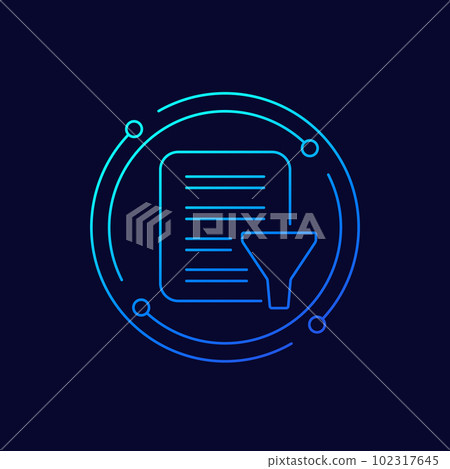 Data filtering icon, linear design - Stock Illustration [102317645] - PIXTA