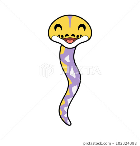 Cute lavender reticulated python cartoon - Stock Illustration ...