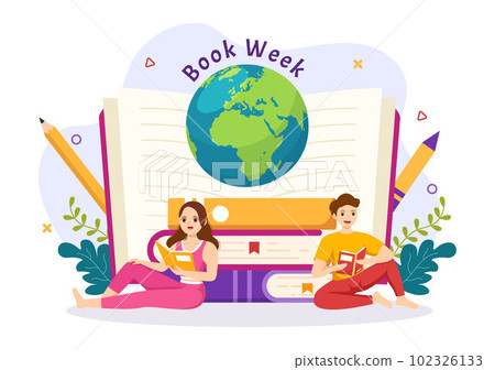 Book Week Events Vector Illustration with... - Stock Illustration ...