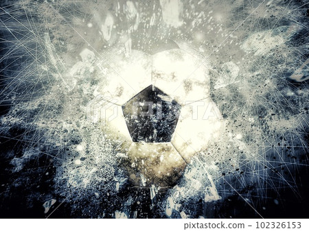 3d illustration of a soccer ball exploding and... - Stock Illustration ...