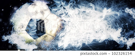 3d illustration of a soccer ball exploding and... - Stock Illustration ...