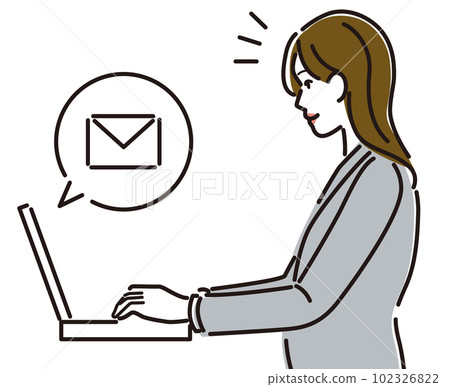 Female business person checking email - Stock Illustration [102326822 ...
