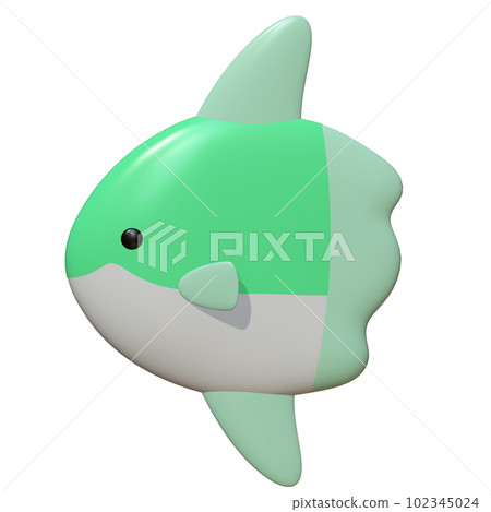 3D three-dimensional sunfish character - Stock Illustration [102345024 ...