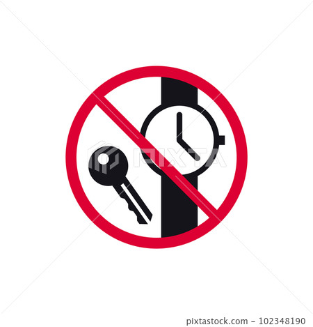 No metal articles or watches prohibited sign,... - Stock Illustration ...