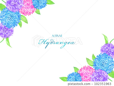 Hydrangea background frame watercolor style... - Stock Illustration ...