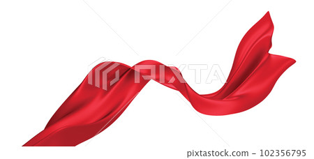 Red luxury fabric ribbon isolated on white... - Stock Illustration ...