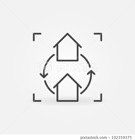 Real Estate House Exchange linear vector... - Stock Illustration ...