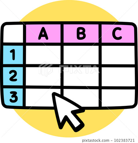 Spreadsheet table cartoon doodle icon-插圖素材 [102383721] - PIXTA圖庫