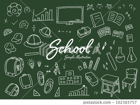 A simple illustration of school-related things... - Stock Illustration ...