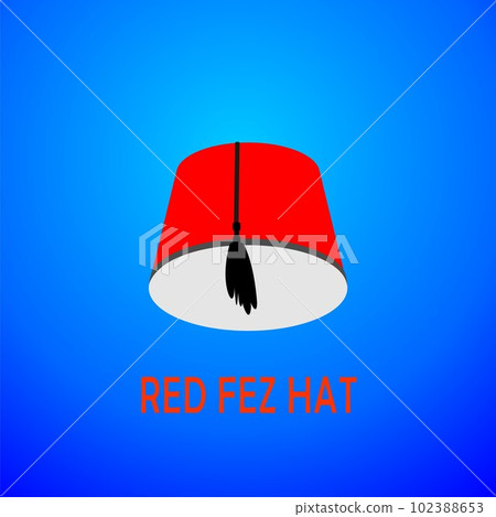 red fez hat flat vector illustration. well use... - Stock Illustration ...