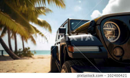 Cars and beautiful beaches - Stock Illustration [102400421] - PIXTA