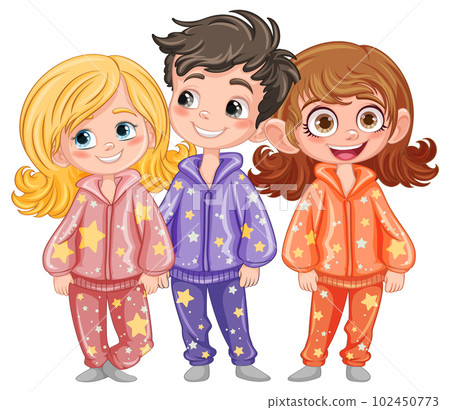 Cute cartoon character in pajamas - Stock Illustration [102450773] - PIXTA