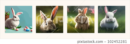 Cute little rabbit Easter spring holiday ,... - Stock Illustration ...