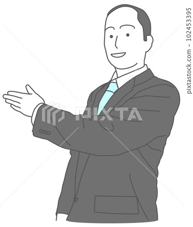A man in a suit giving guidance - Stock Illustration [102453395] - PIXTA