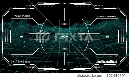HUD futuristic monitor screen interface, target... - Stock Illustration [102454591] - PIXTA